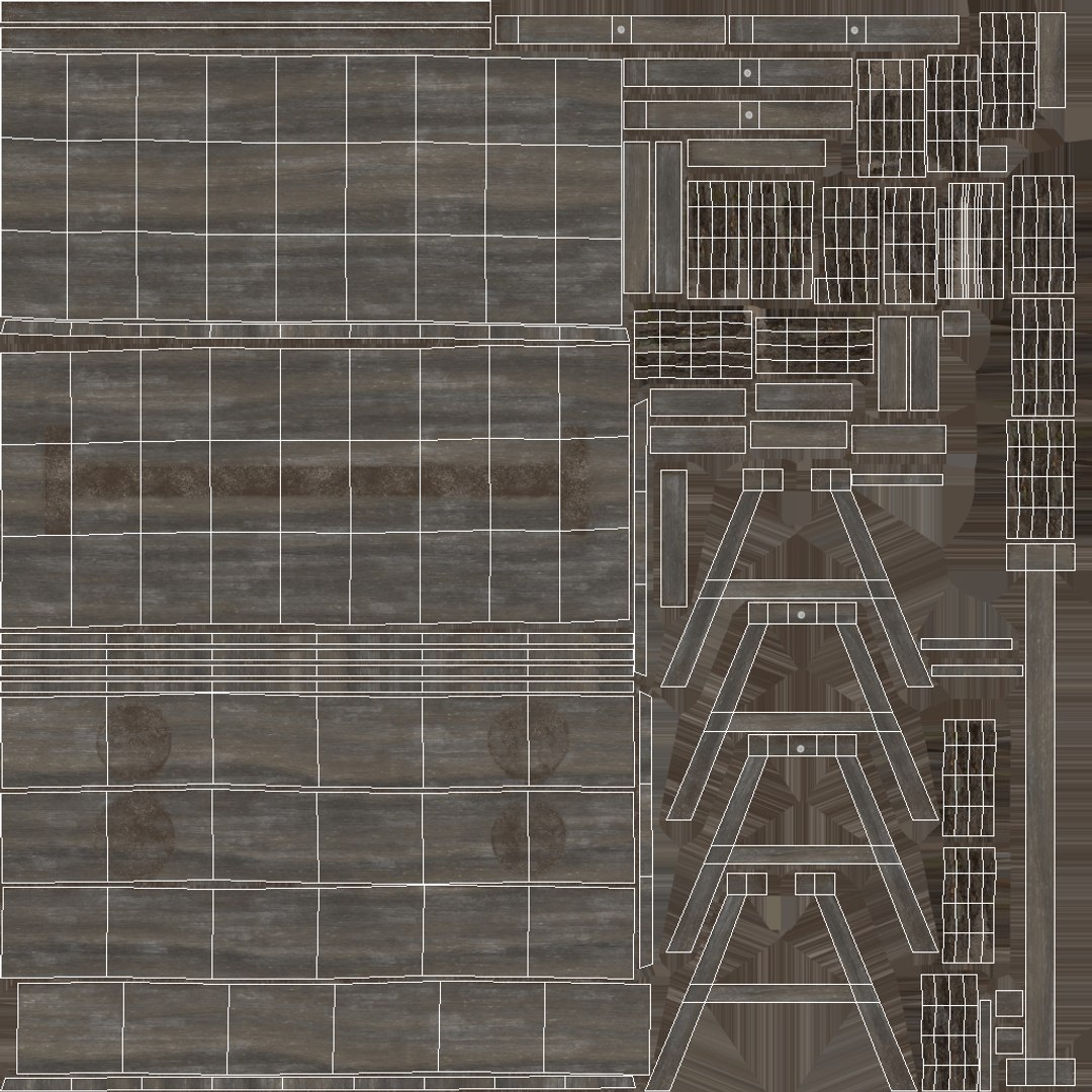 3D Rustic Table Benches - Game Ready - TurboSquid 2185376