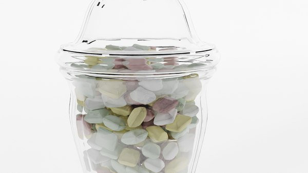 3D Glass Jar with Pastel Mints - TurboSquid 1995812