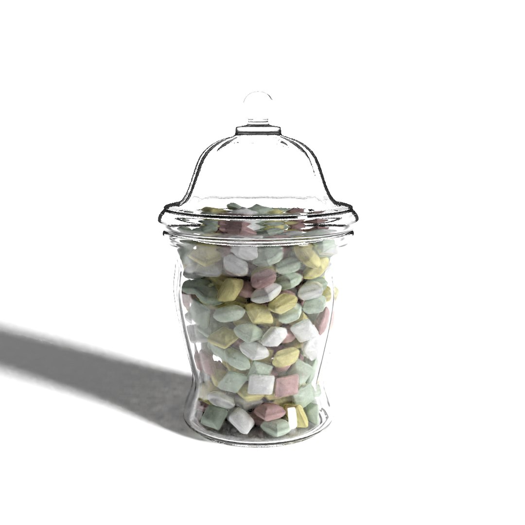 3D Glass Jar with Pastel Mints - TurboSquid 1995812