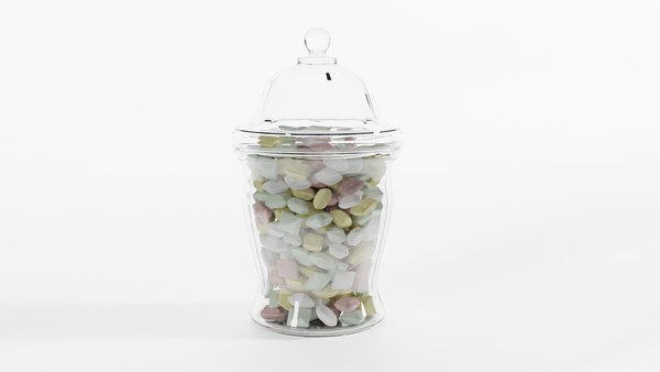 3D Glass Jar with Pastel Mints - TurboSquid 1995812