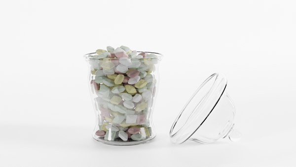 3D Glass Jar with Pastel Mints - TurboSquid 1995812