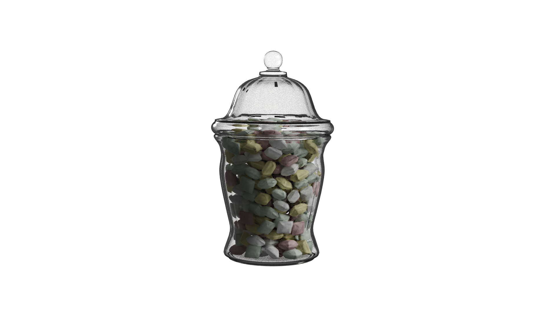 modelo 3d Glass Jar with Pastel Mints - TurboSquid 1995812