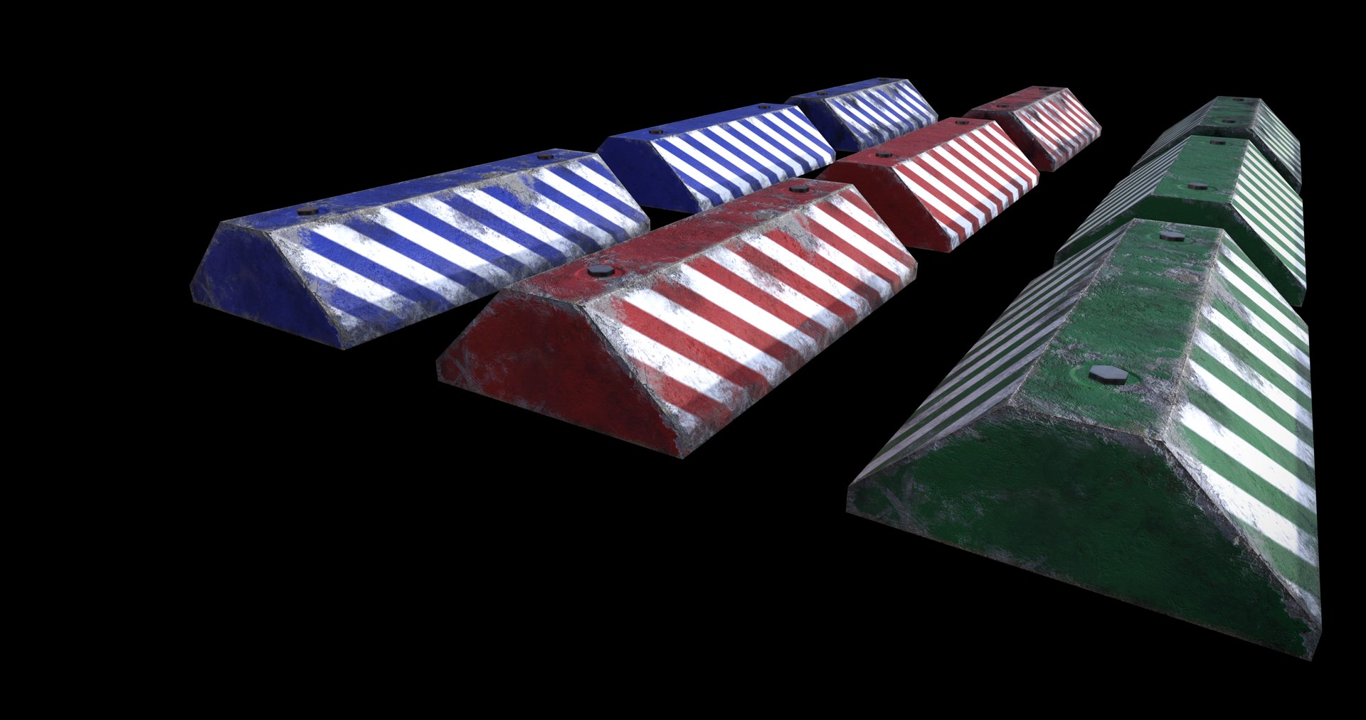 Concrete traffic lane separator 3D model - TurboSquid 1355735