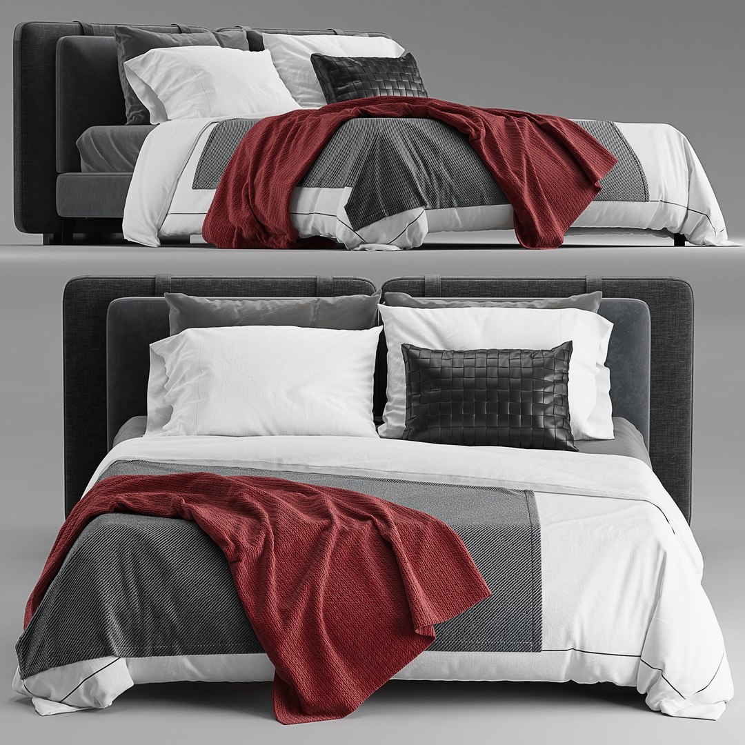 Minotti Tatlin Soft Bed 3D Model - TurboSquid 1727400