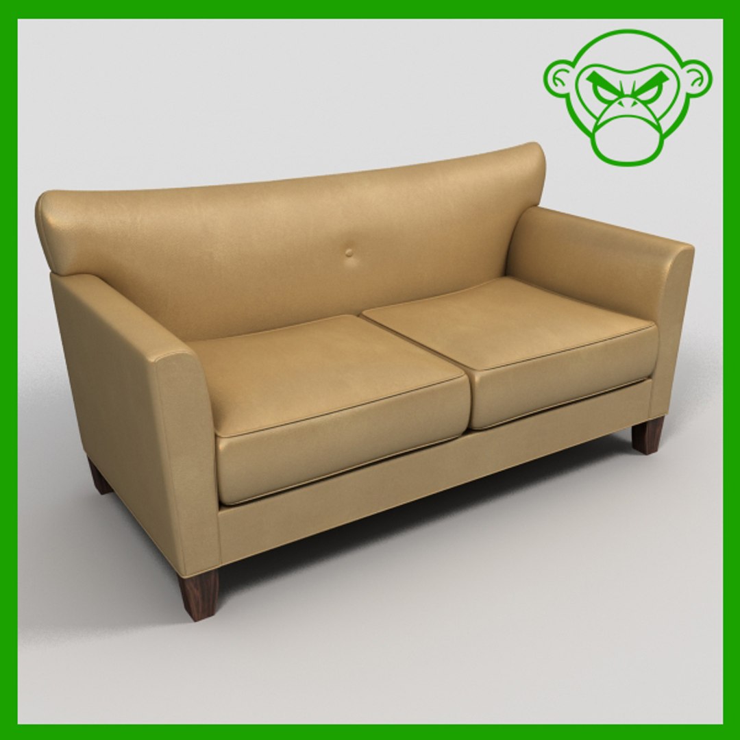 3d model leather sofa