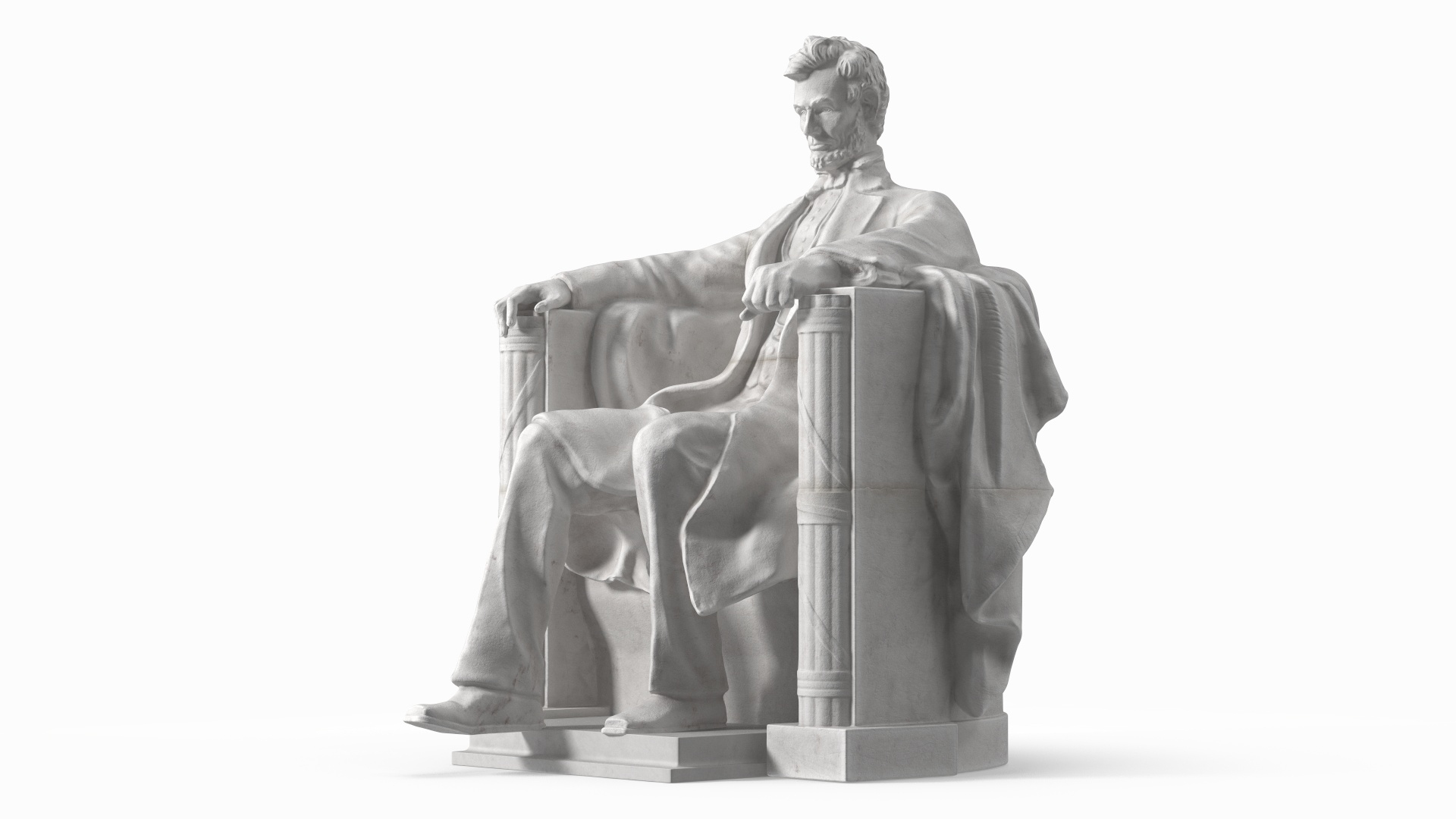 3D Model Lincoln Memorial Seated Marble Statue - TurboSquid 2519944
