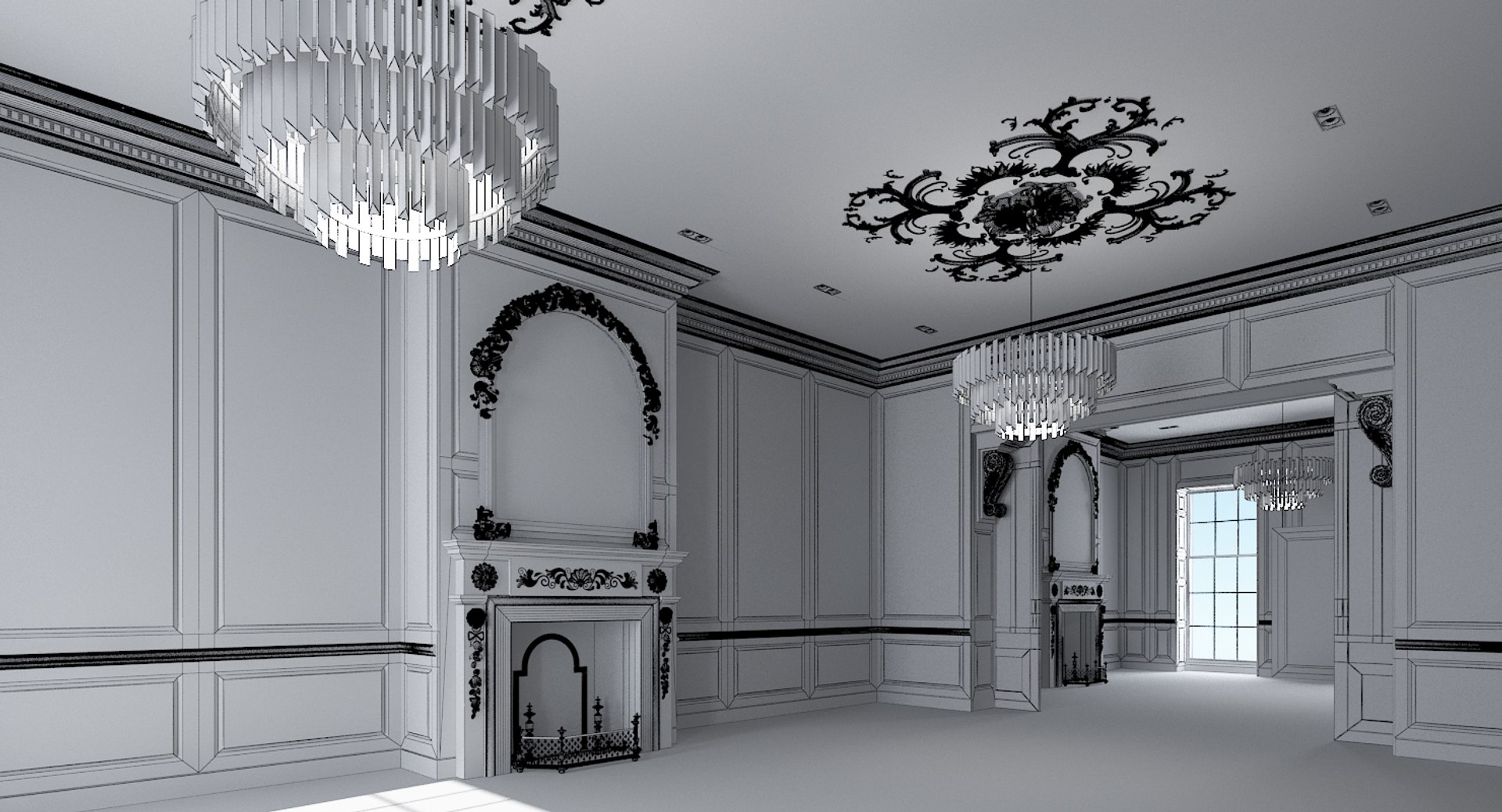 3D Classic Interior Room - TurboSquid 1387034