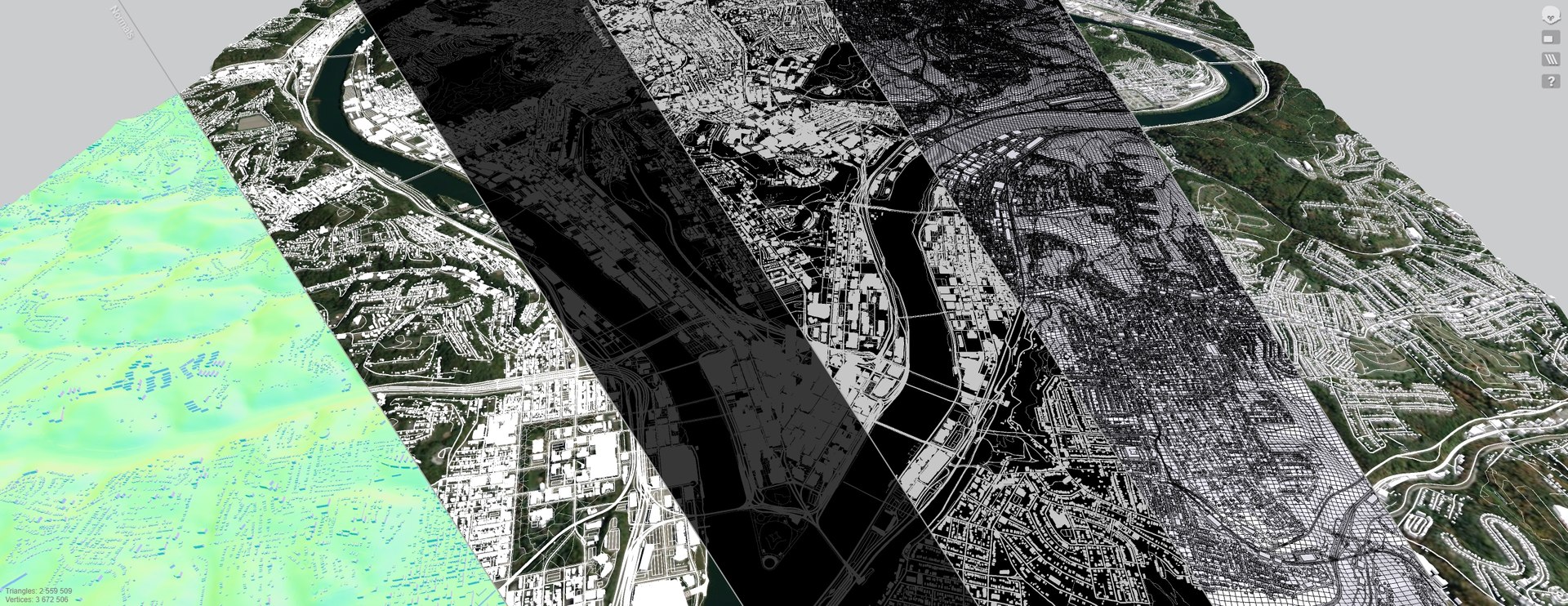 3D Cityscape Pittsburgh Pennsylvania USA model - TurboSquid 2087101