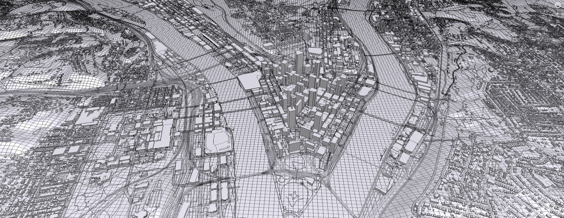 3D Cityscape Pittsburgh Pennsylvania USA model - TurboSquid 2087101