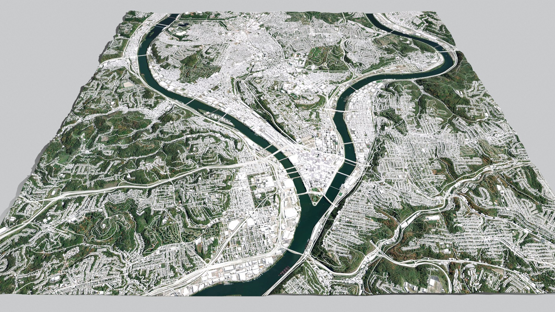 3D Cityscape Pittsburgh Pennsylvania USA model - TurboSquid 2087101