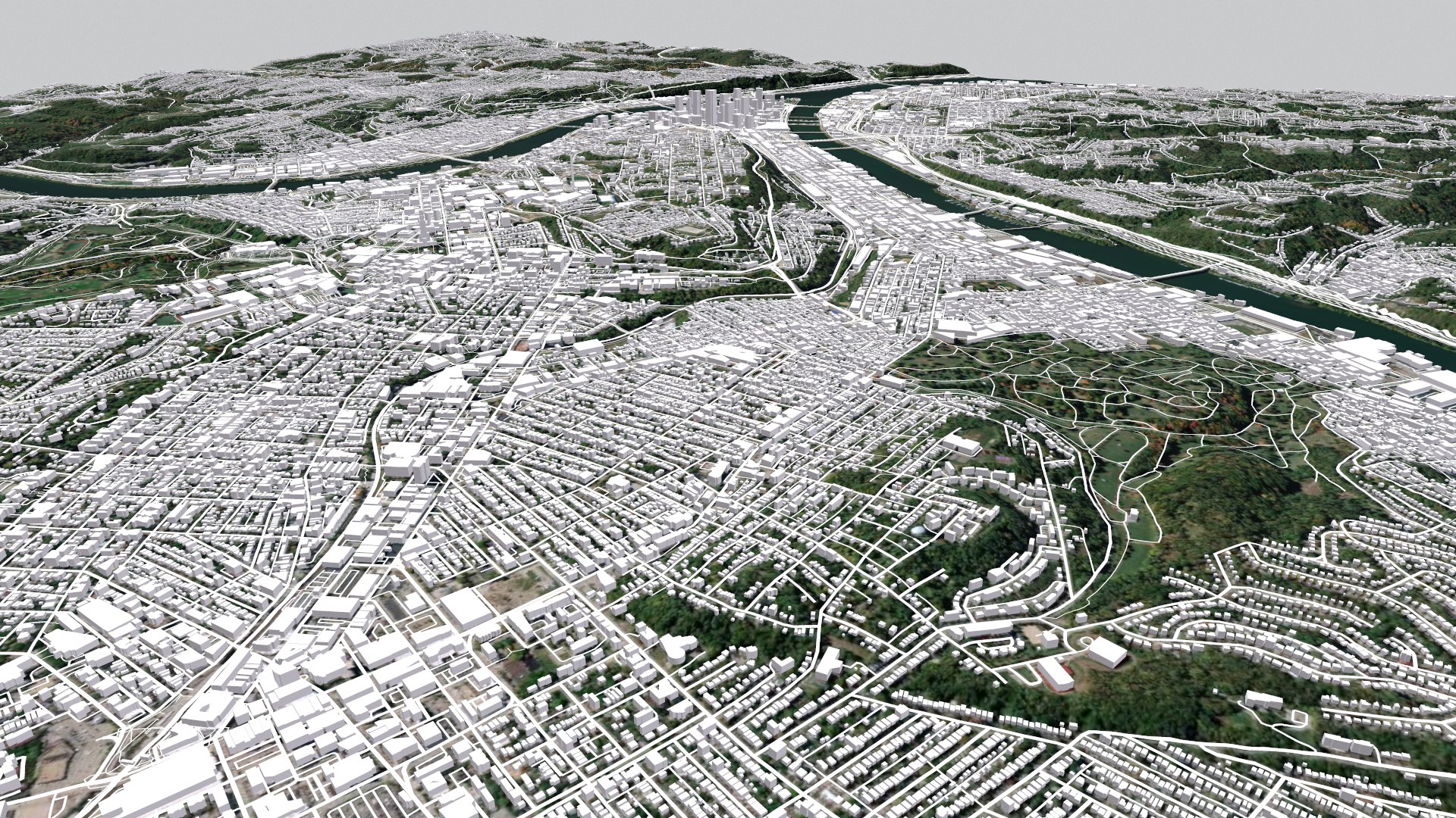 3D Cityscape Pittsburgh Pennsylvania USA model - TurboSquid 2087101