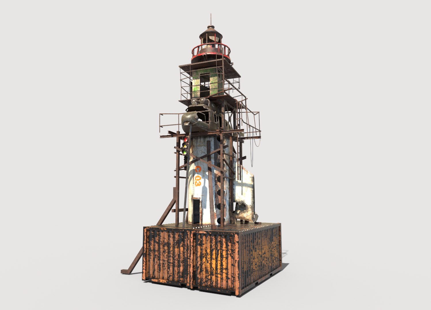 Post-Apocalyptic Lighthouse 3D Model - TurboSquid 1749421
