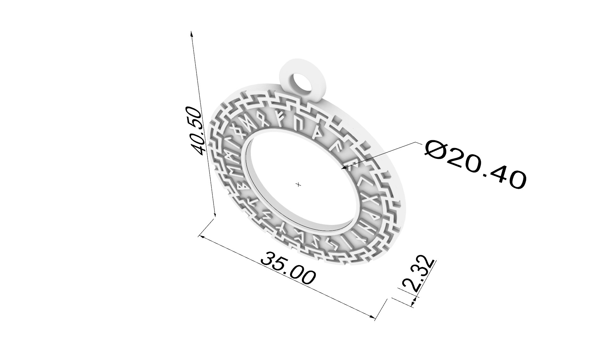 3D Viking Runes Circular Pendant JDBCo - TurboSquid 2342867