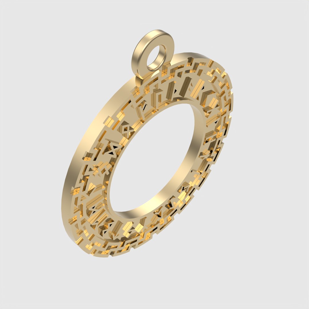 3D Viking Runes Circular Pendant JDBCo - TurboSquid 2342867