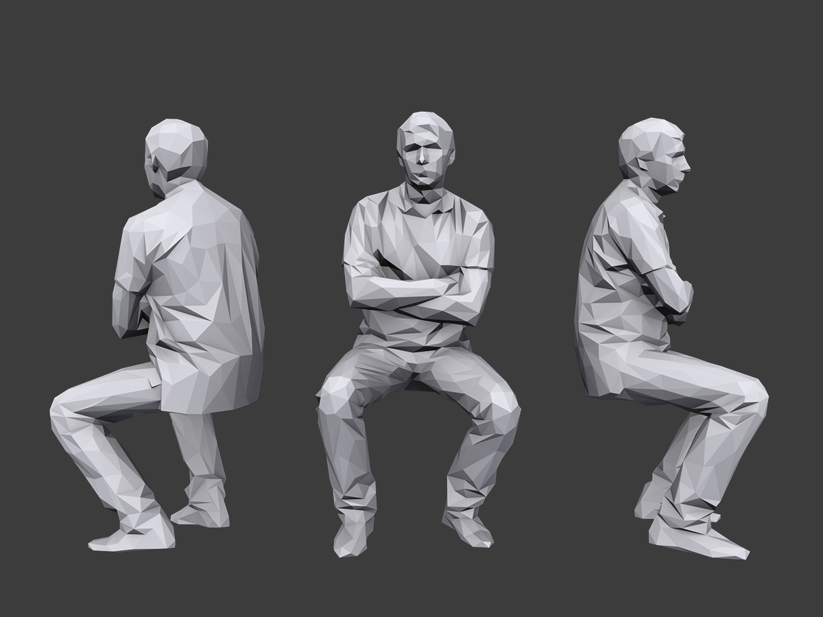 People sitting pack volume 3D model - TurboSquid 1239190