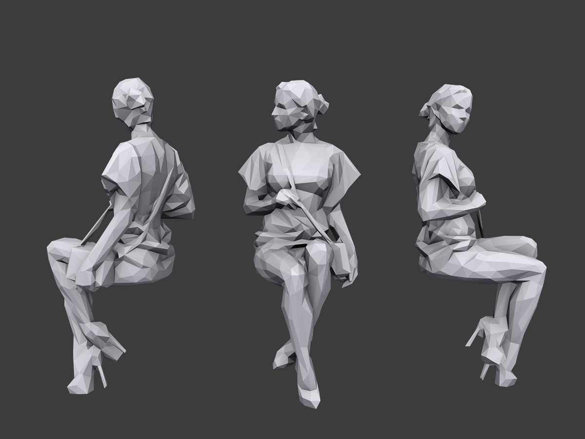 People sitting pack volume 3D model - TurboSquid 1239190