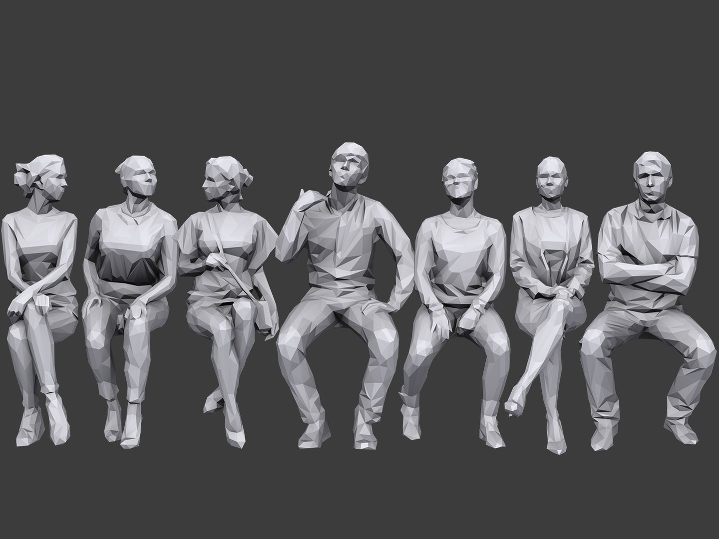 People Sitting Pack Volume 3D Model - TurboSquid 1239190
