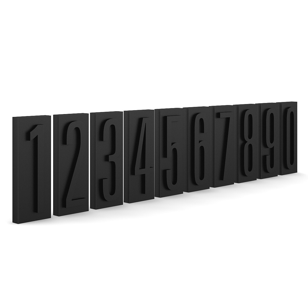 wall numbers 3d x