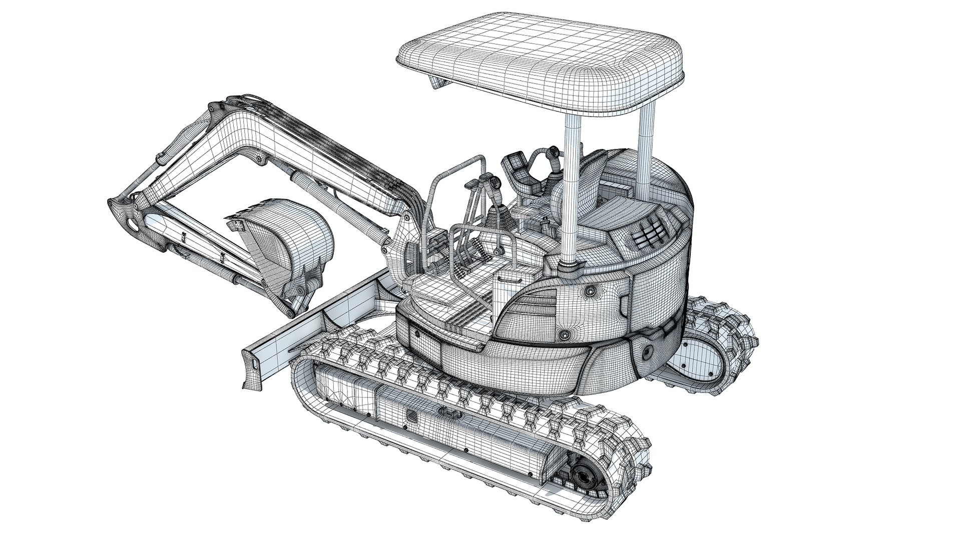 3D Model Mini Small Tracked Excavator - TurboSquid 2256790