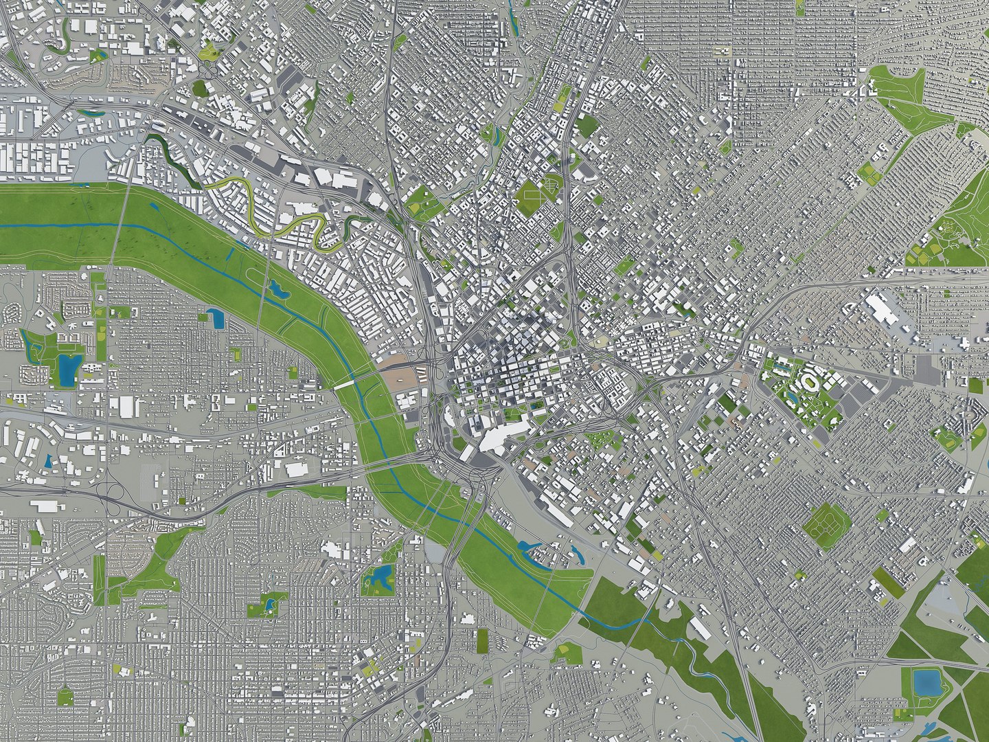 3D Dallas City Town Model - TurboSquid 1334282