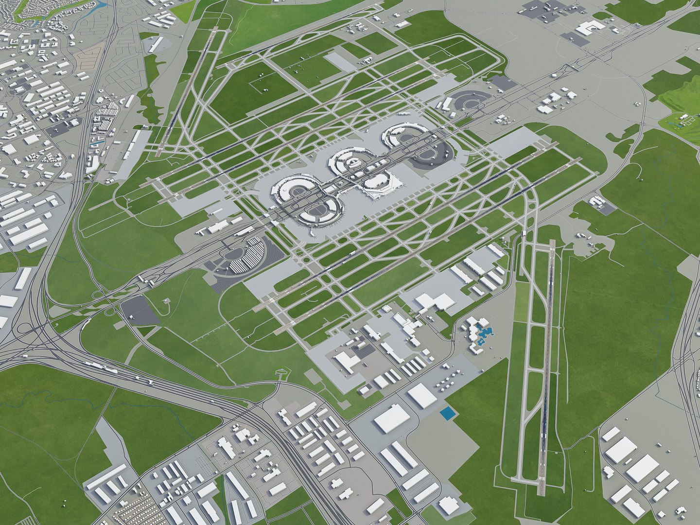 3D Dallas City Town Model - TurboSquid 1334282