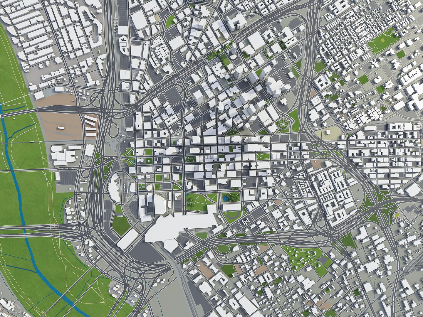 3D Dallas City Town Model - TurboSquid 1334282
