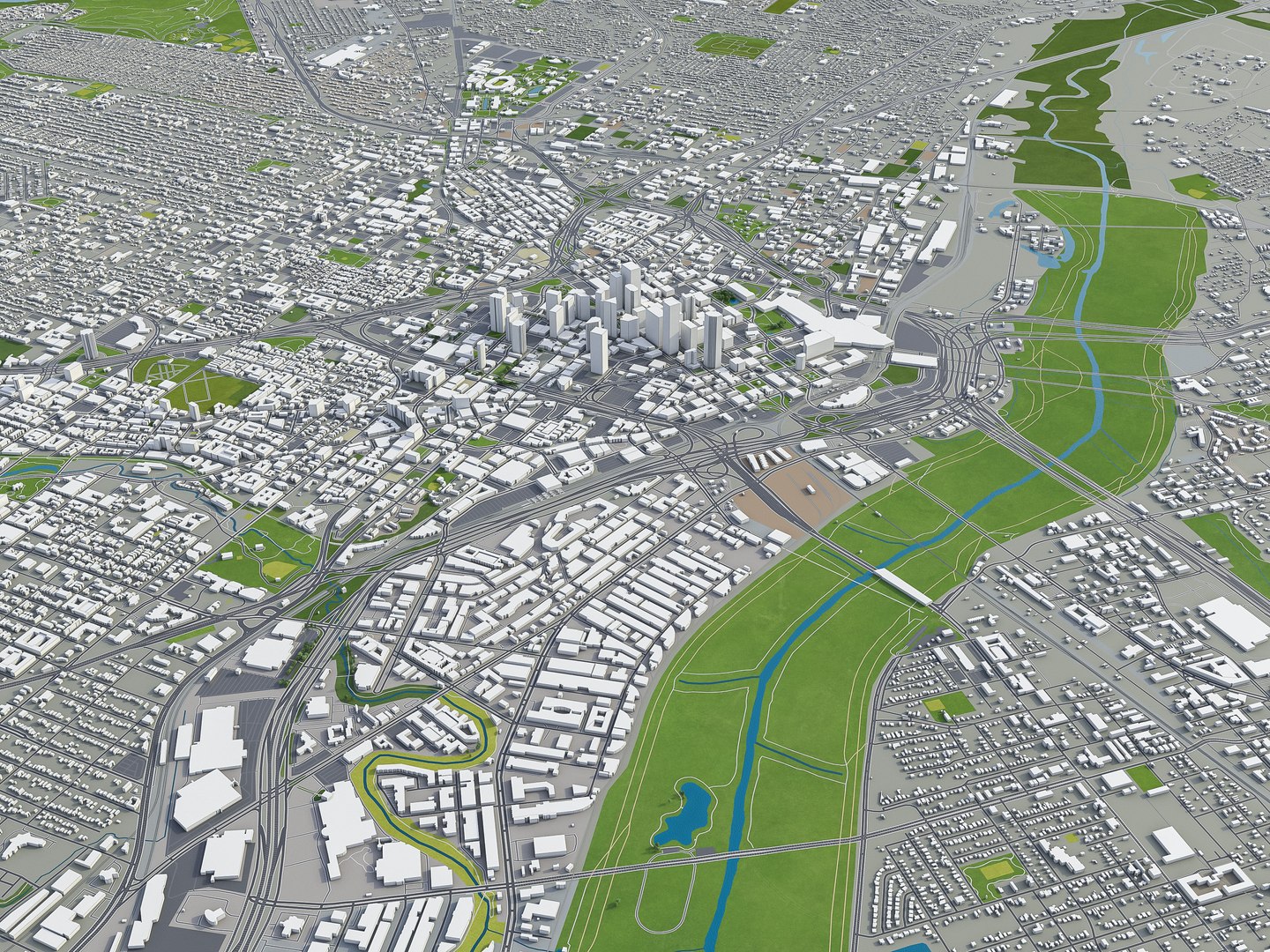 3D Dallas City Town Model - TurboSquid 1334282