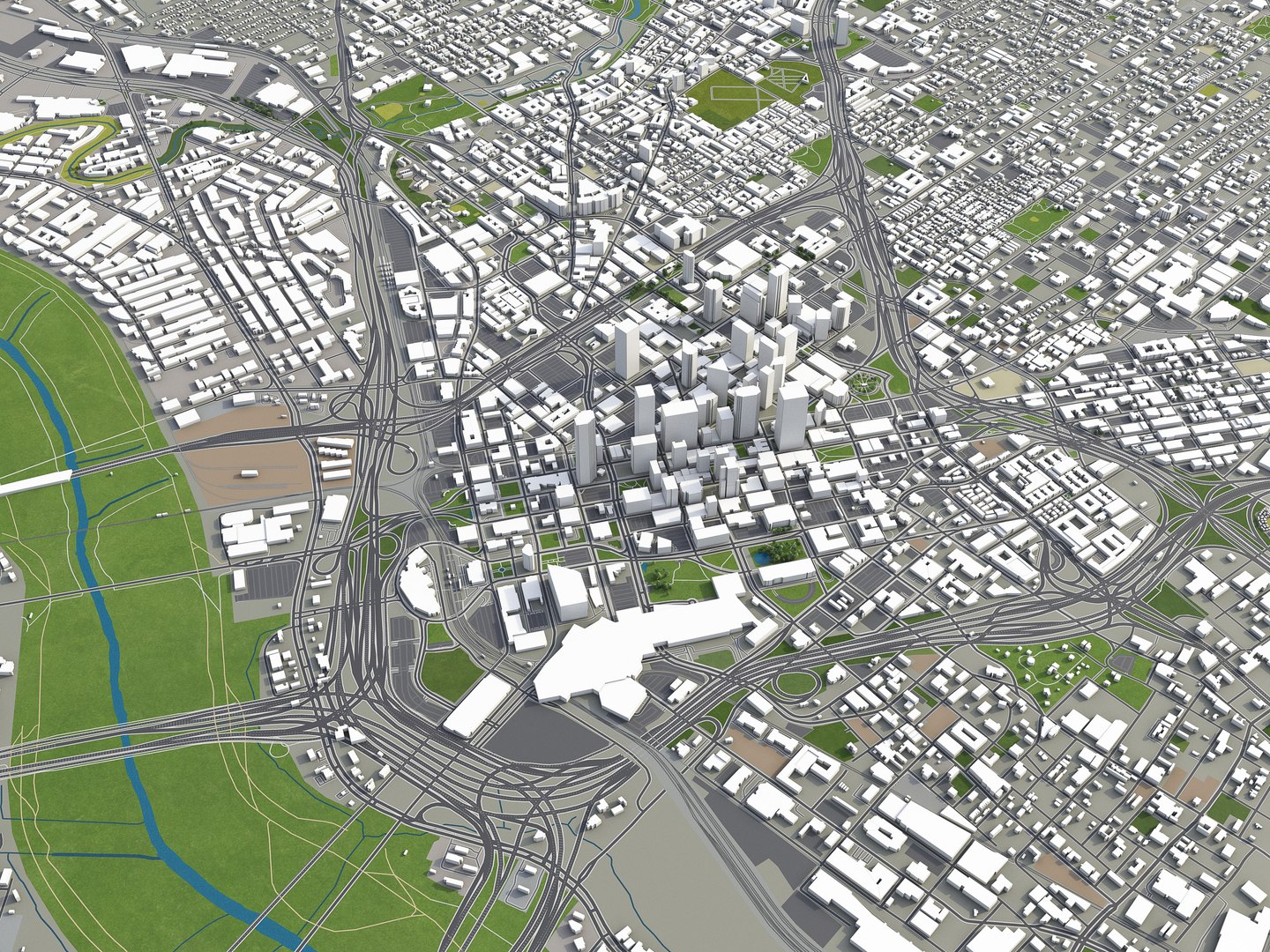 3D Dallas City Town Model - TurboSquid 1334282