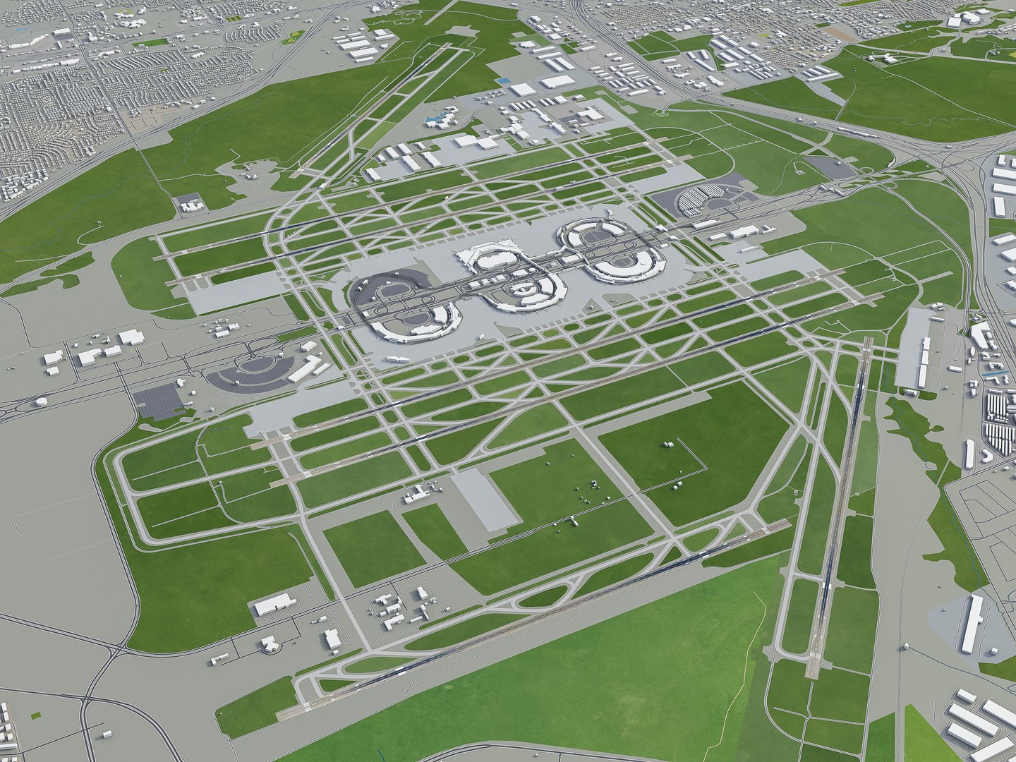 3D Dallas City Town Model - TurboSquid 1334282