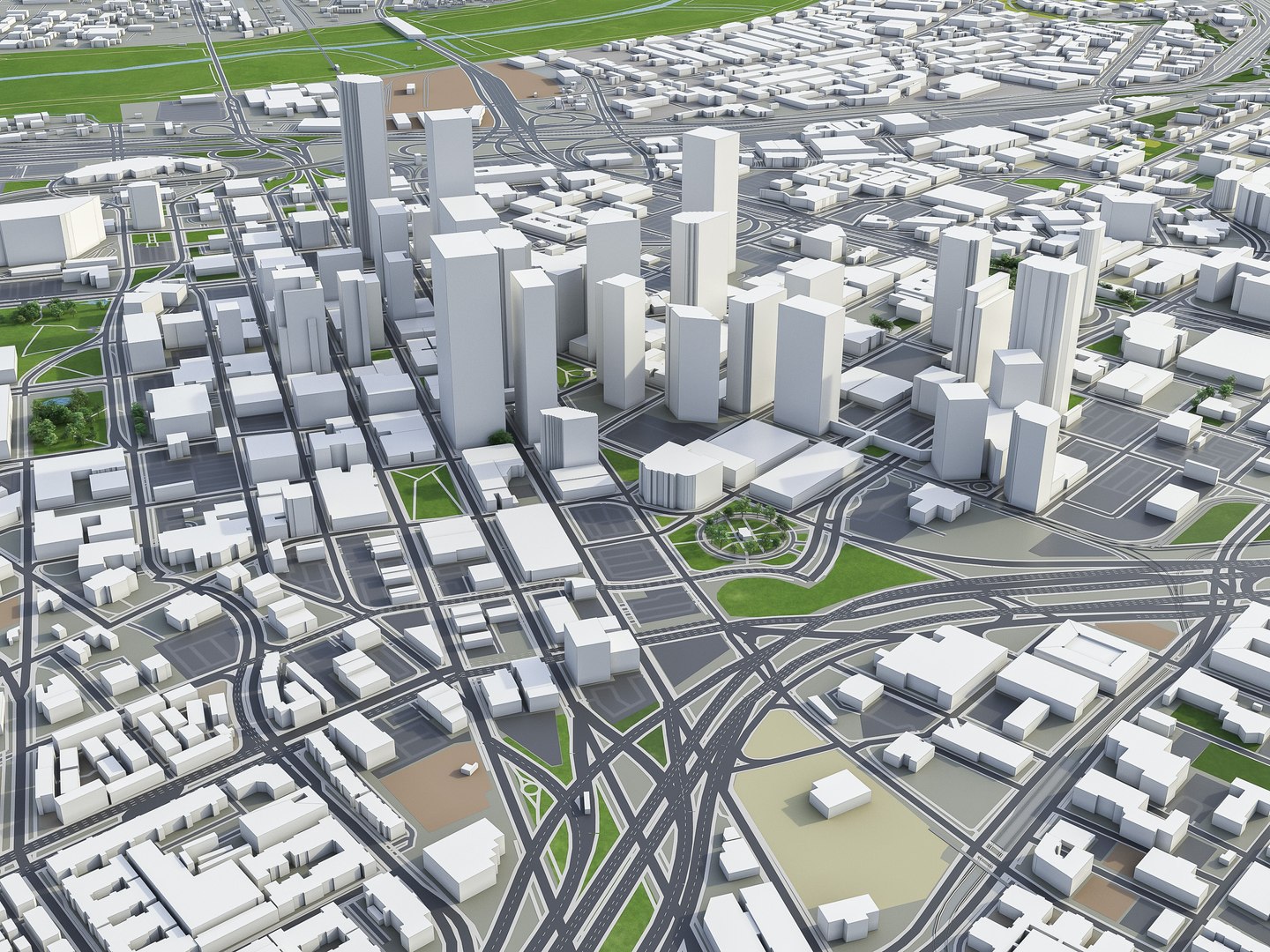 3D Dallas City Town Model - TurboSquid 1334282