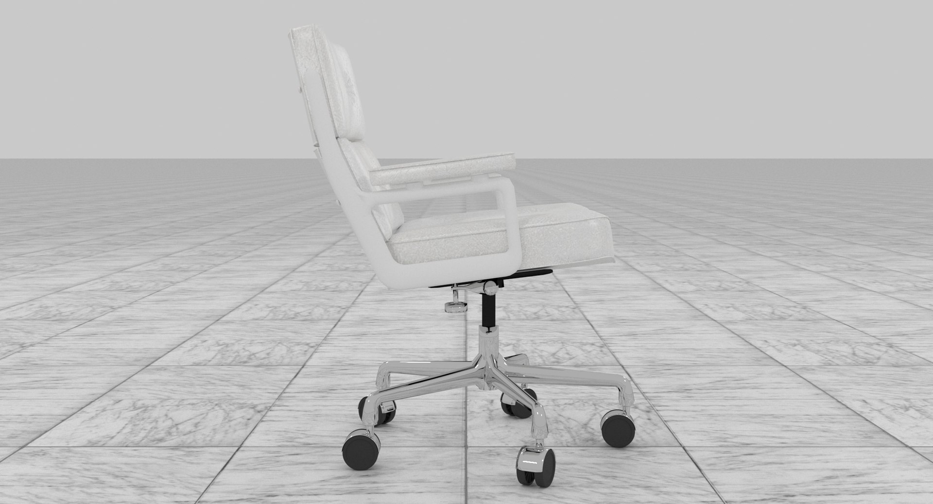 3D Eames Executive Chair White Frame White Leather - TurboSquid 1717424