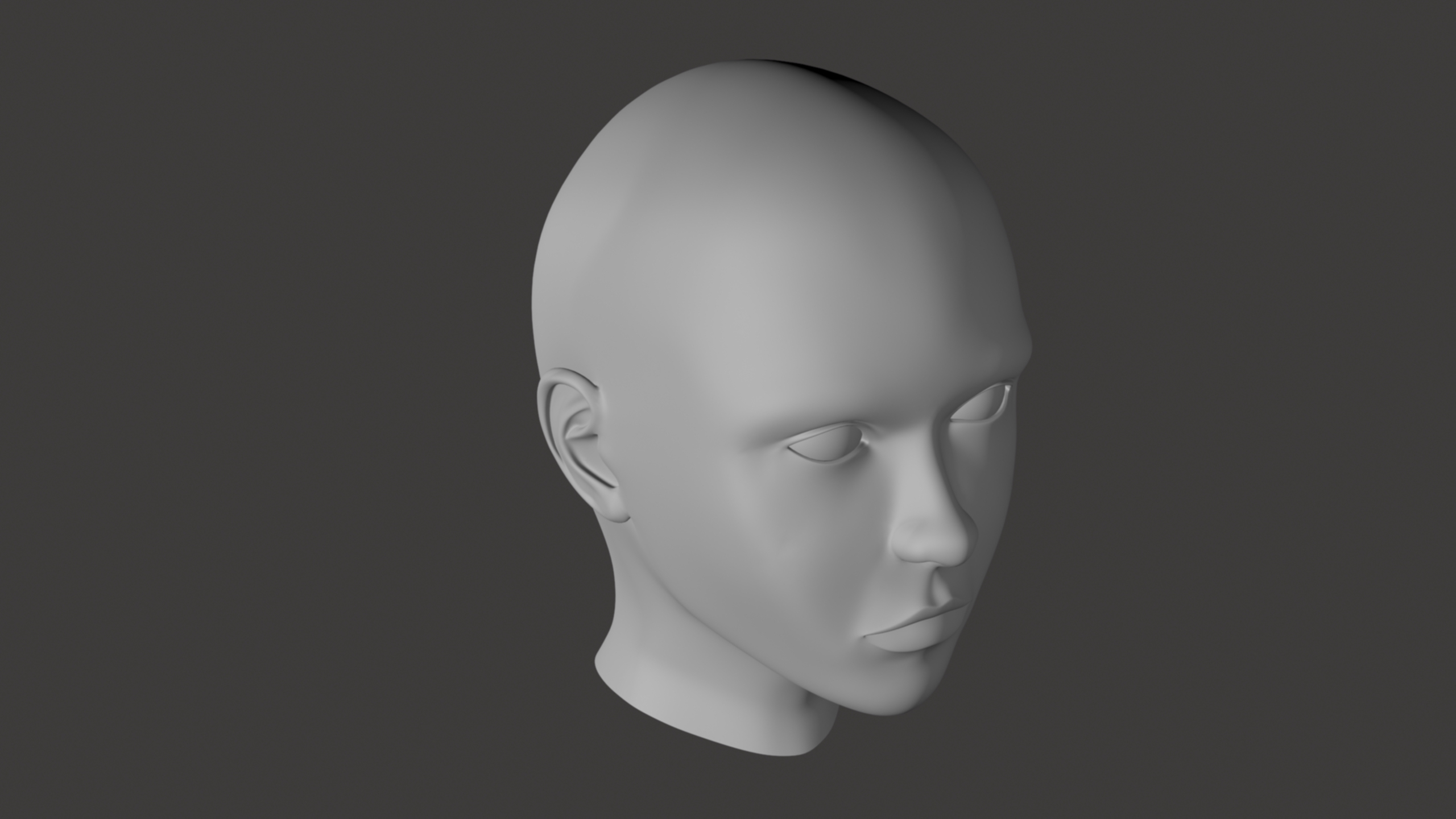 free young female head 3d model