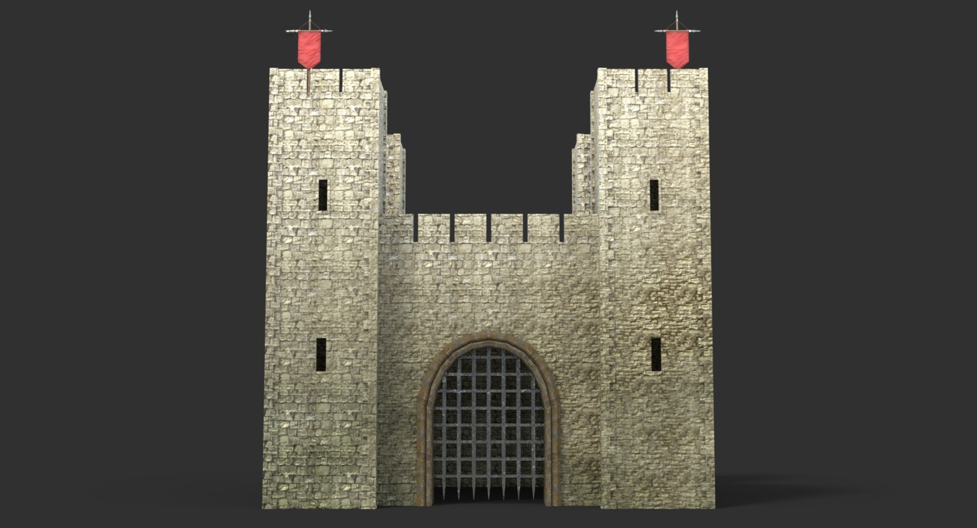 3D Blender Gate Medieval Model - TurboSquid 1340008