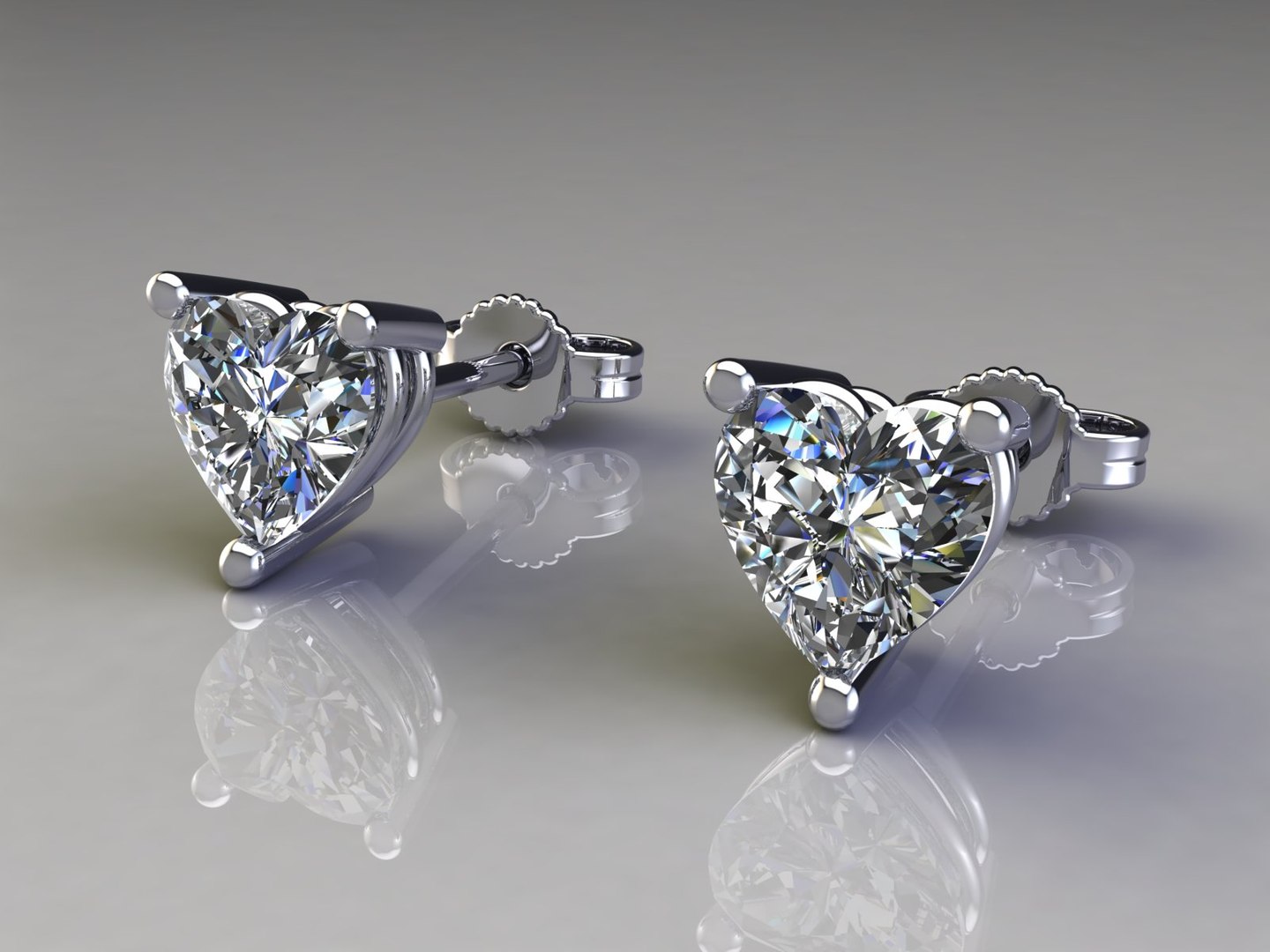 earrings diamonds stone 3d 3dm