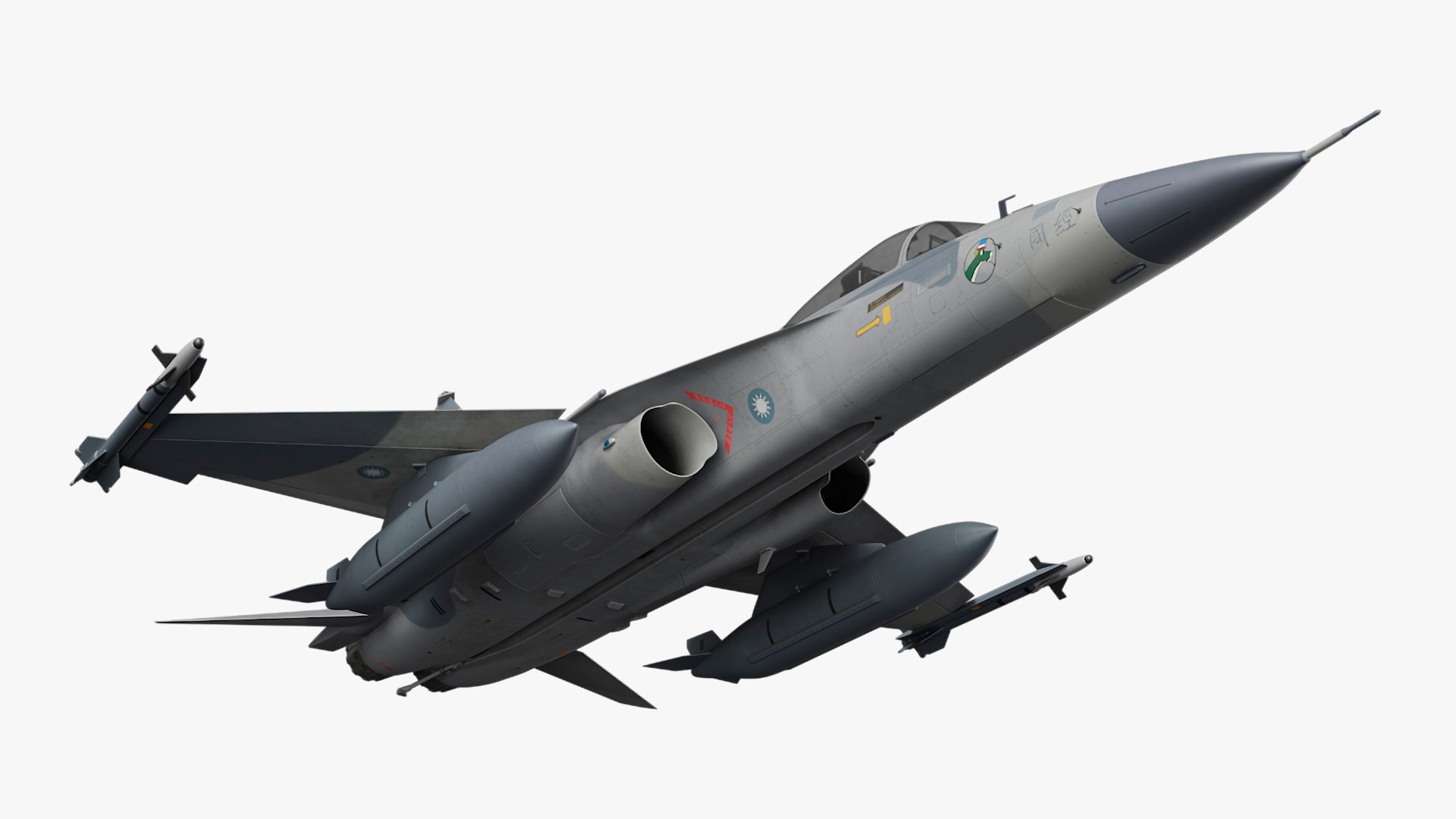3D Model Military Fighting Jet AIDC F-CK-1 Ching-Kuo Rigged For Maya ...