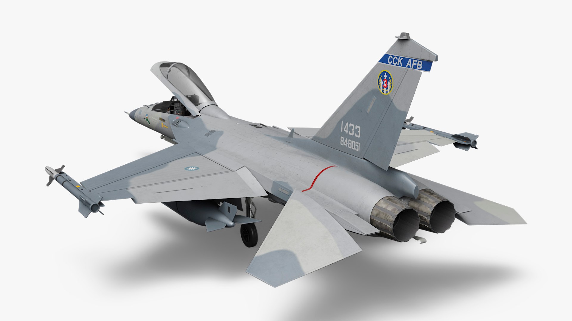 3D Model Military Fighting Jet AIDC F-CK-1 Ching-Kuo Rigged For Maya ...