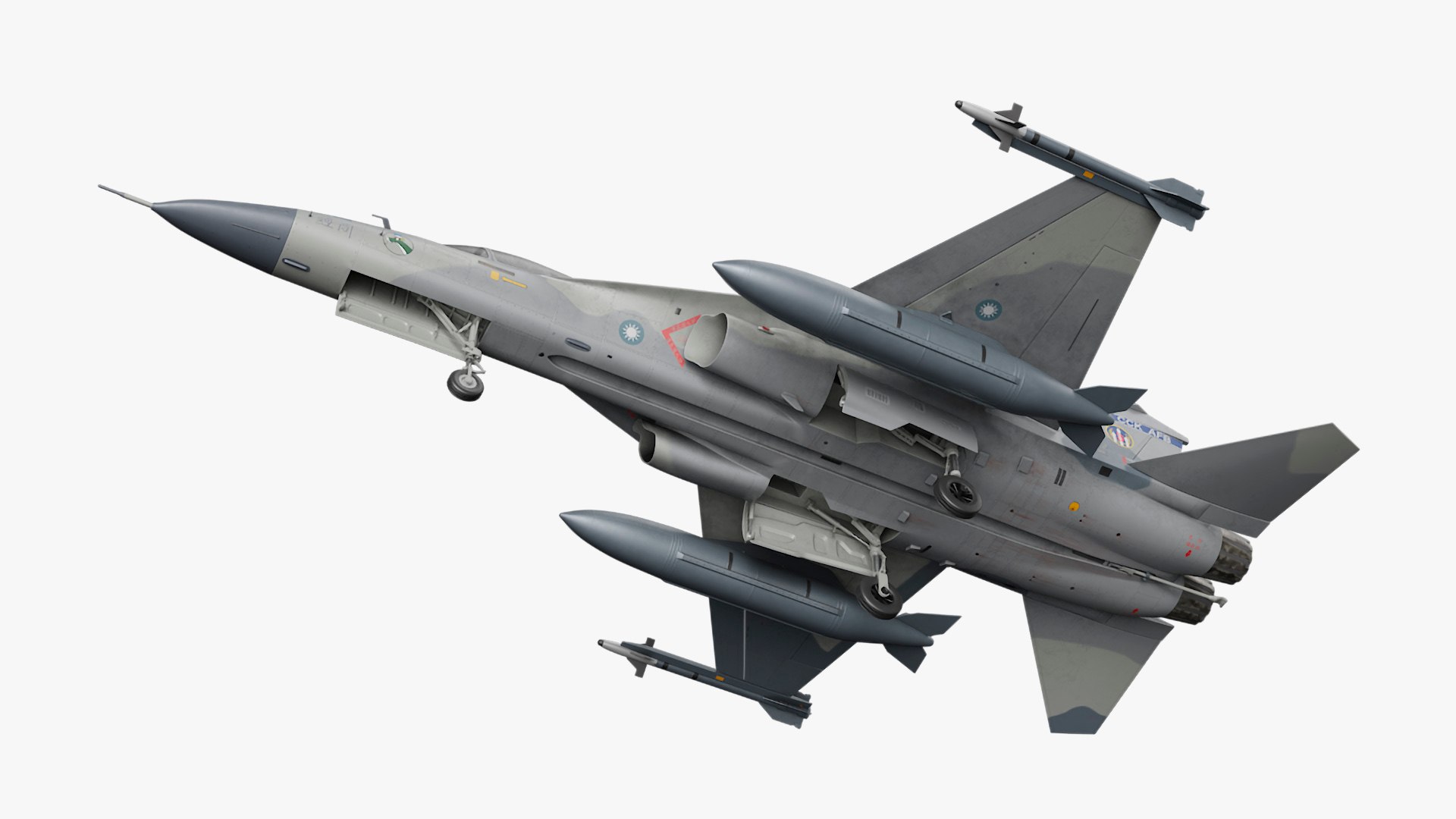 3D Model Military Fighting Jet AIDC F-CK-1 Ching-Kuo Rigged For Maya ...