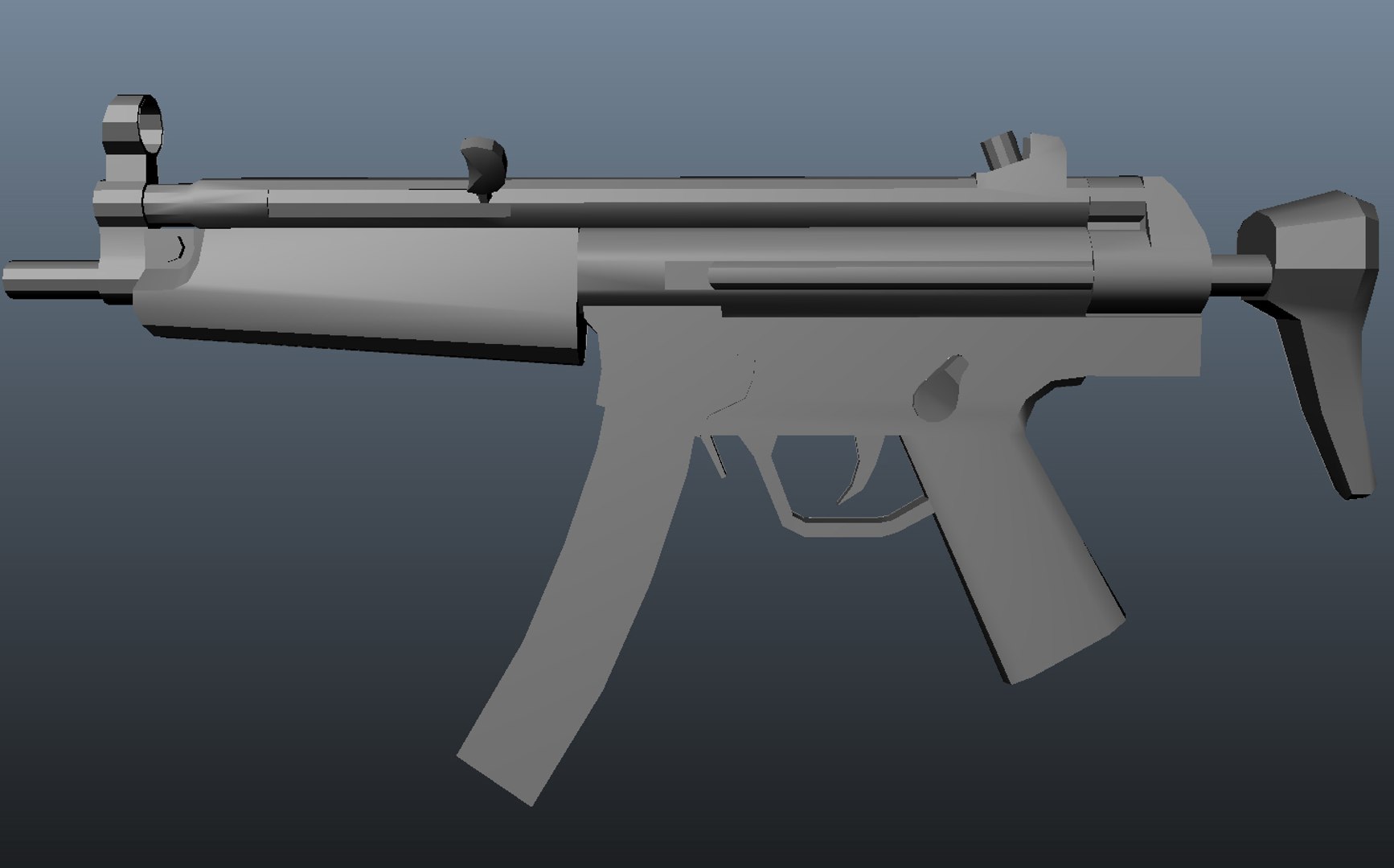 Mp5 Submachine Gun 3d Model