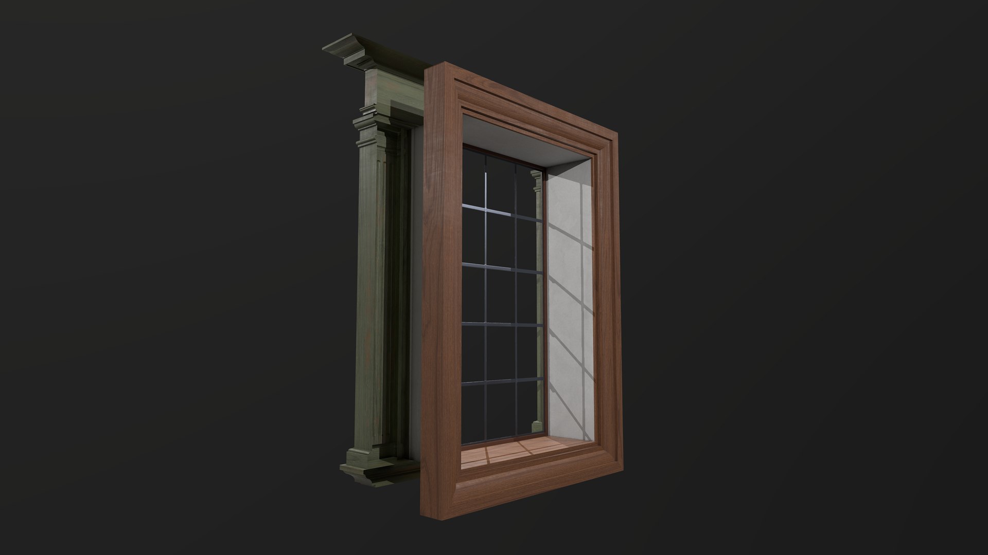 3D Window Wood Model - TurboSquid 1446578