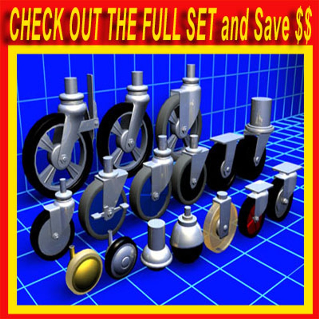 3d Model Caster Wheel Scaffold 01