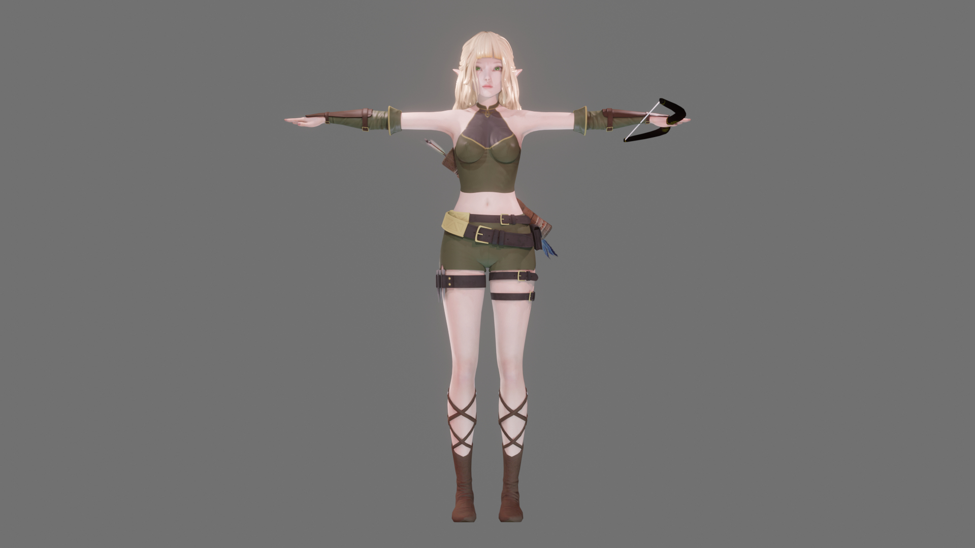 3D Elf Archer - Realistic Female Character - Blender Cycles - 40 ...