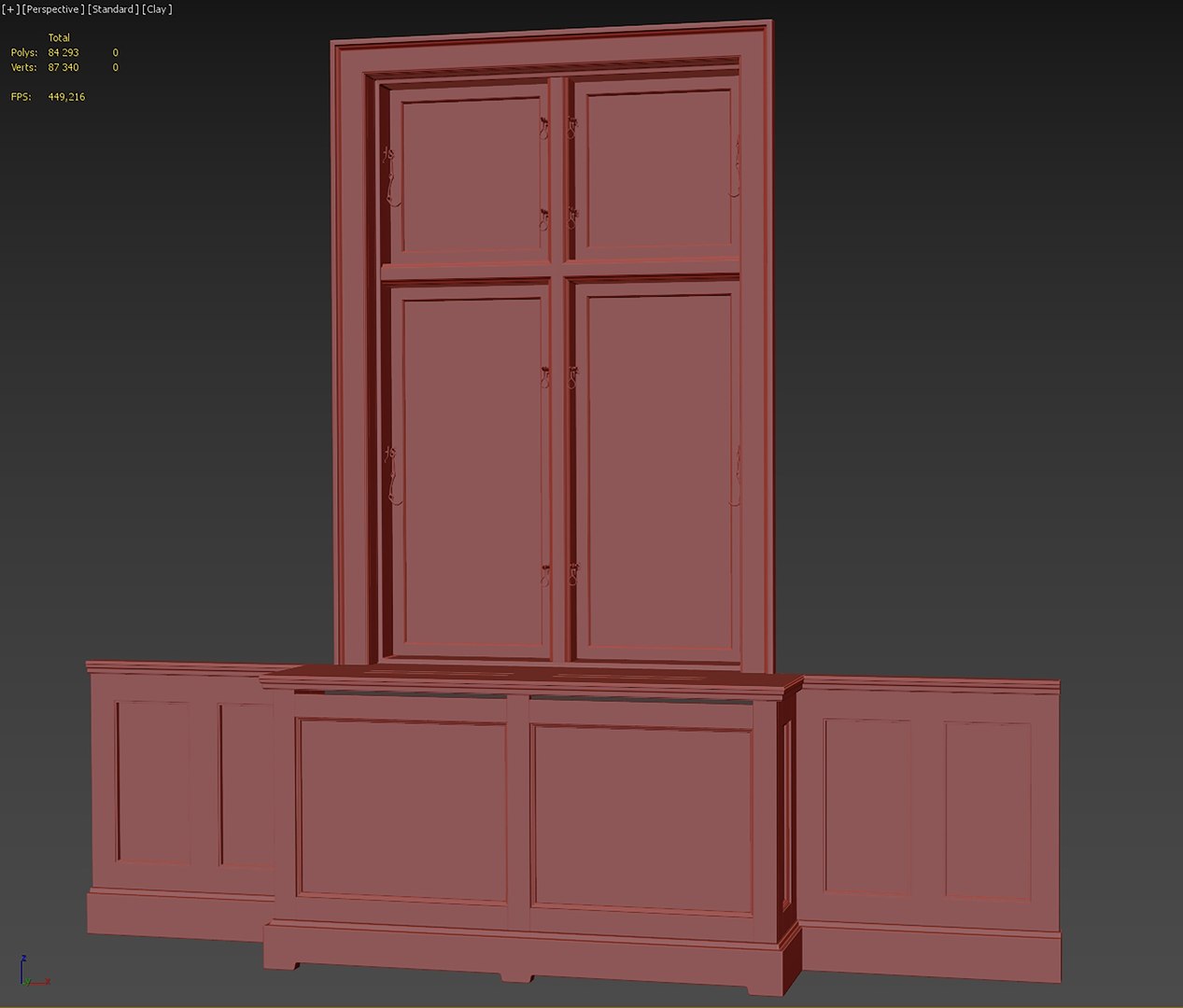 Classic Window With Radiator Screen 005 3D Model - TurboSquid 2173743