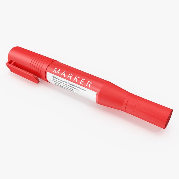 Double-Ended Marker Red model - TurboSquid 1943542