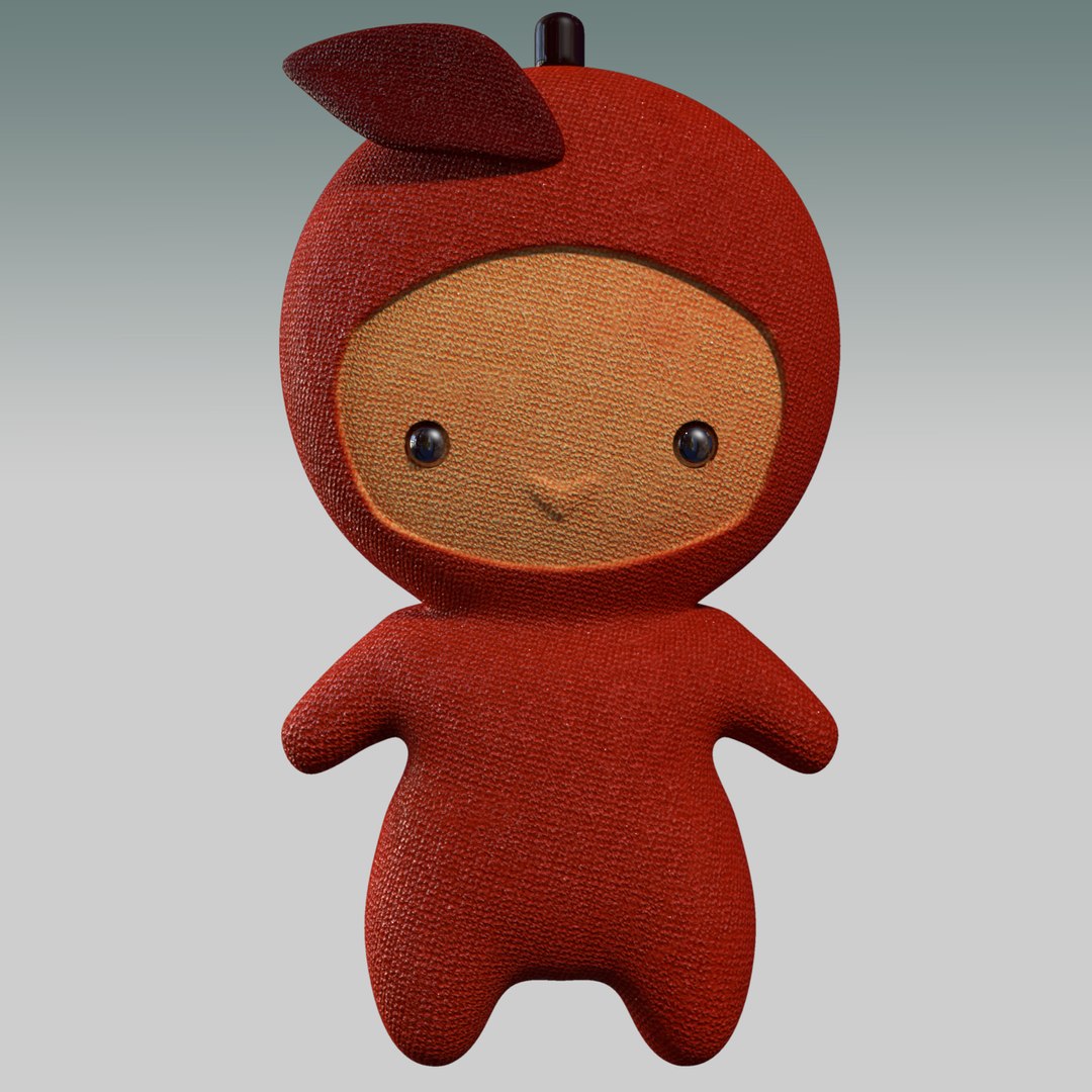 3d Cartoon Red Apple Character Rigged