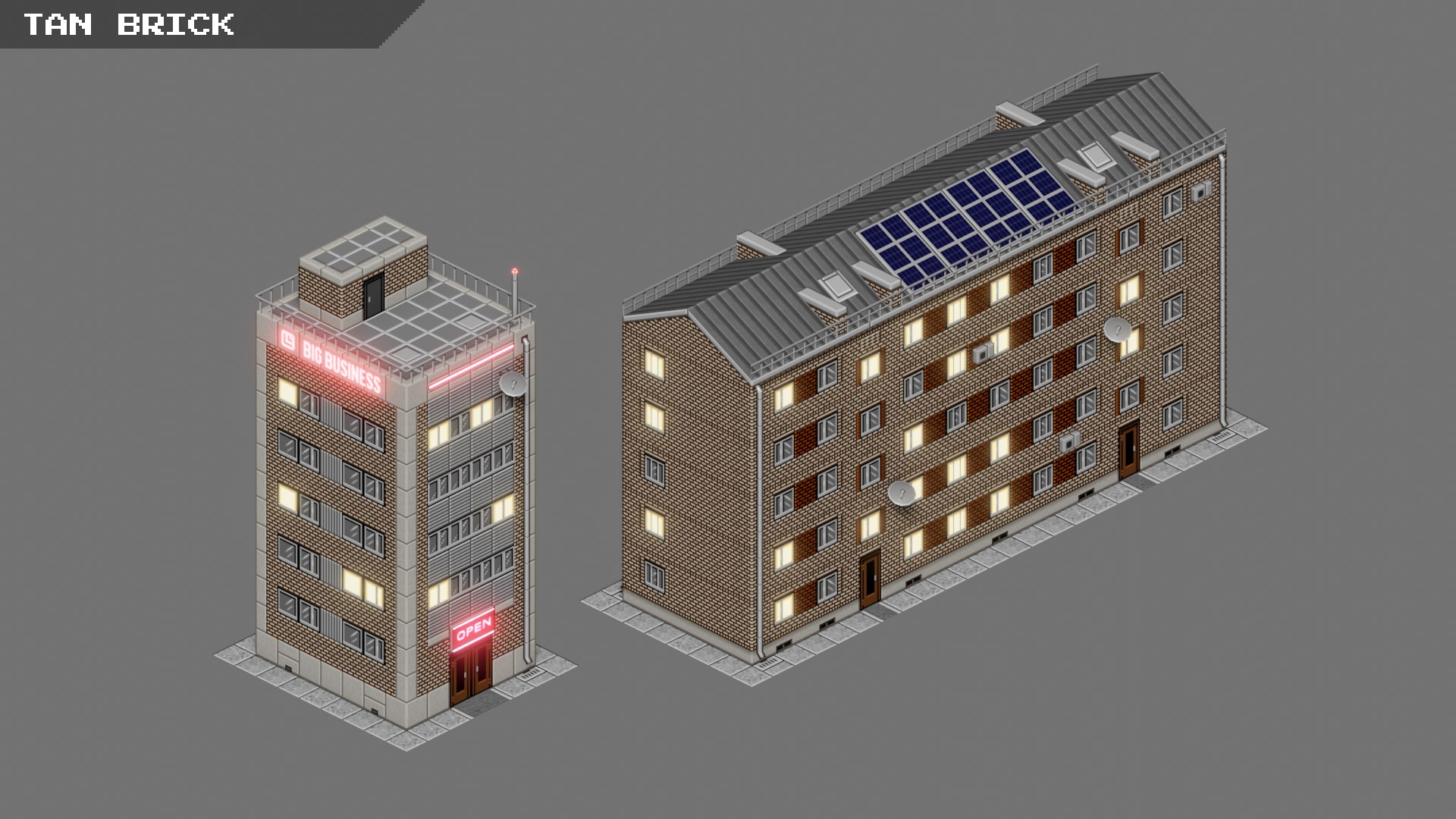 3D Game City Asset Pack Model - TurboSquid 1948920