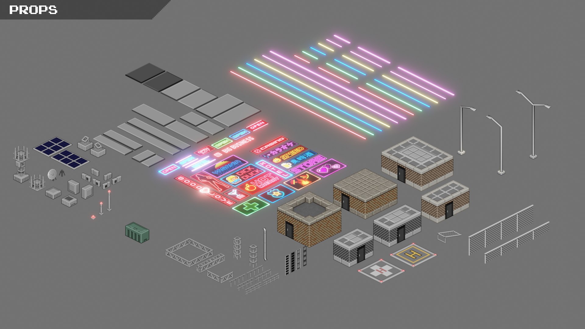 3D Game City Asset Pack Model - TurboSquid 1948920