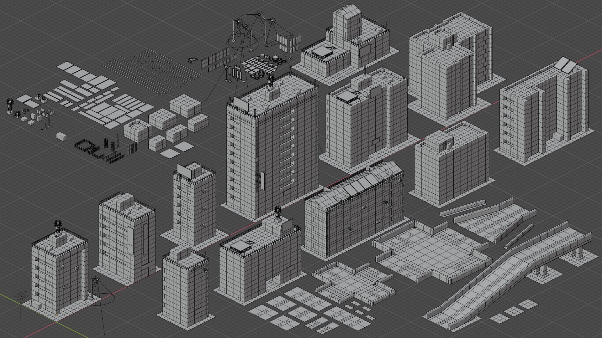 3D Game City Asset Pack Model - TurboSquid 1948920