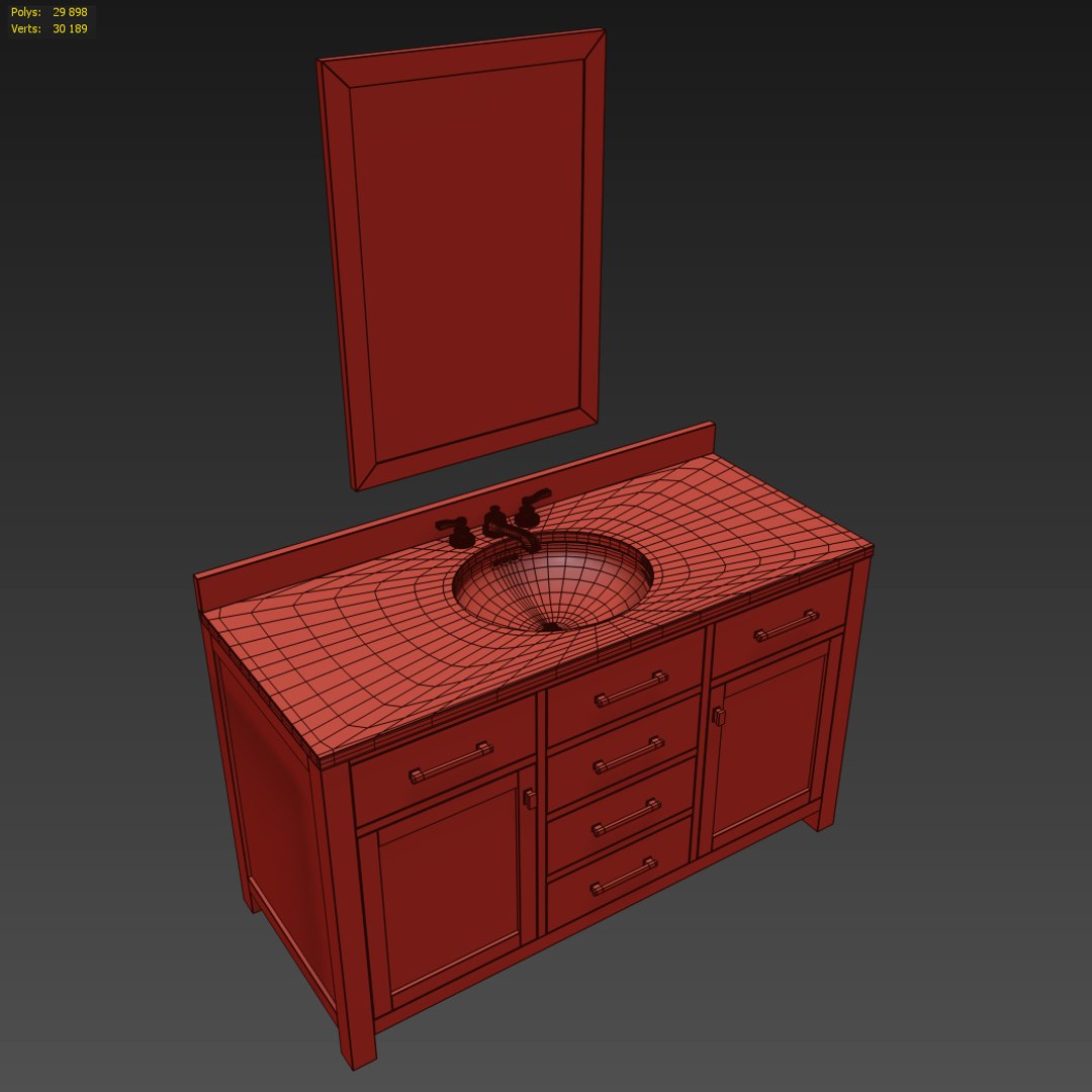 3D Model Hutton Single Extra-wide Vanity - TurboSquid 1192083