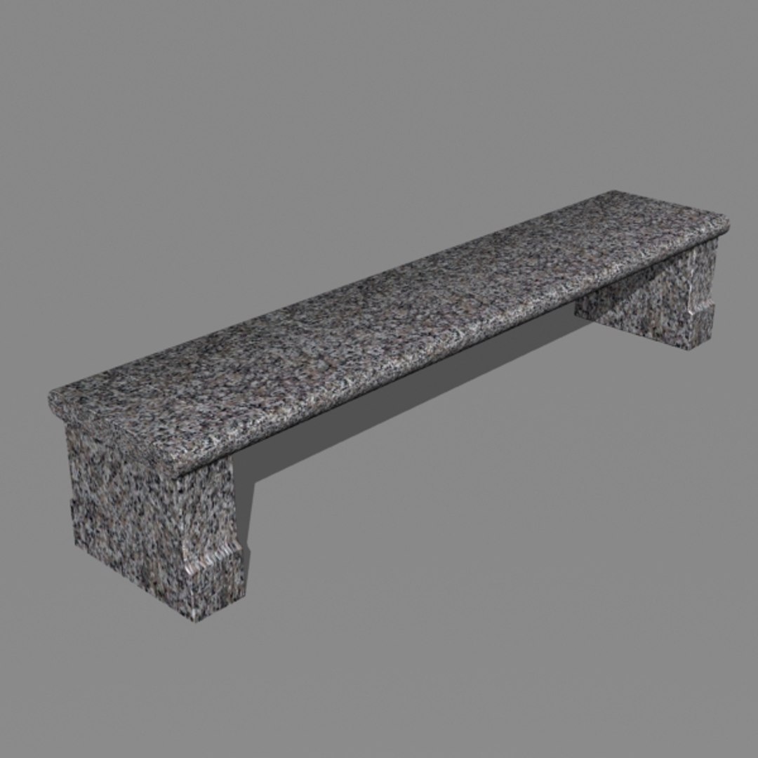 stone bench 3d 3ds