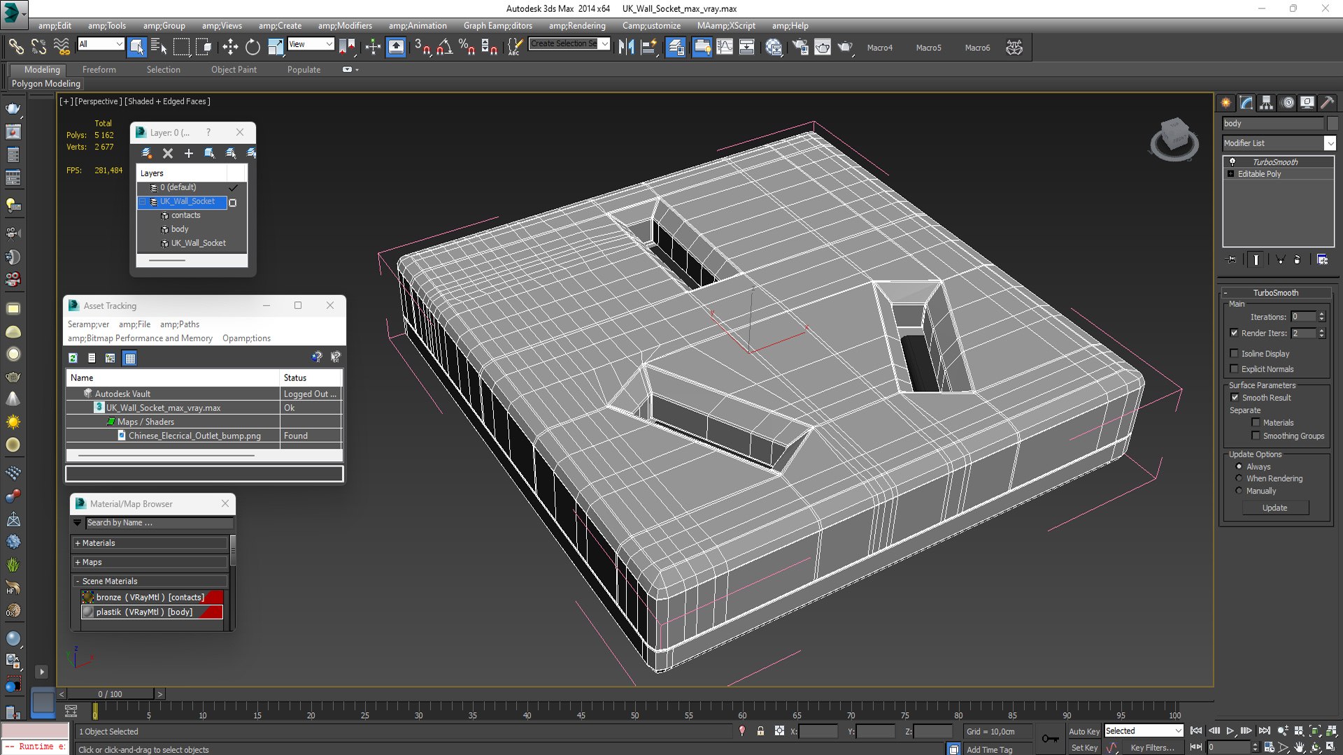 UK Wall Socket 3D Model - TurboSquid 2249992